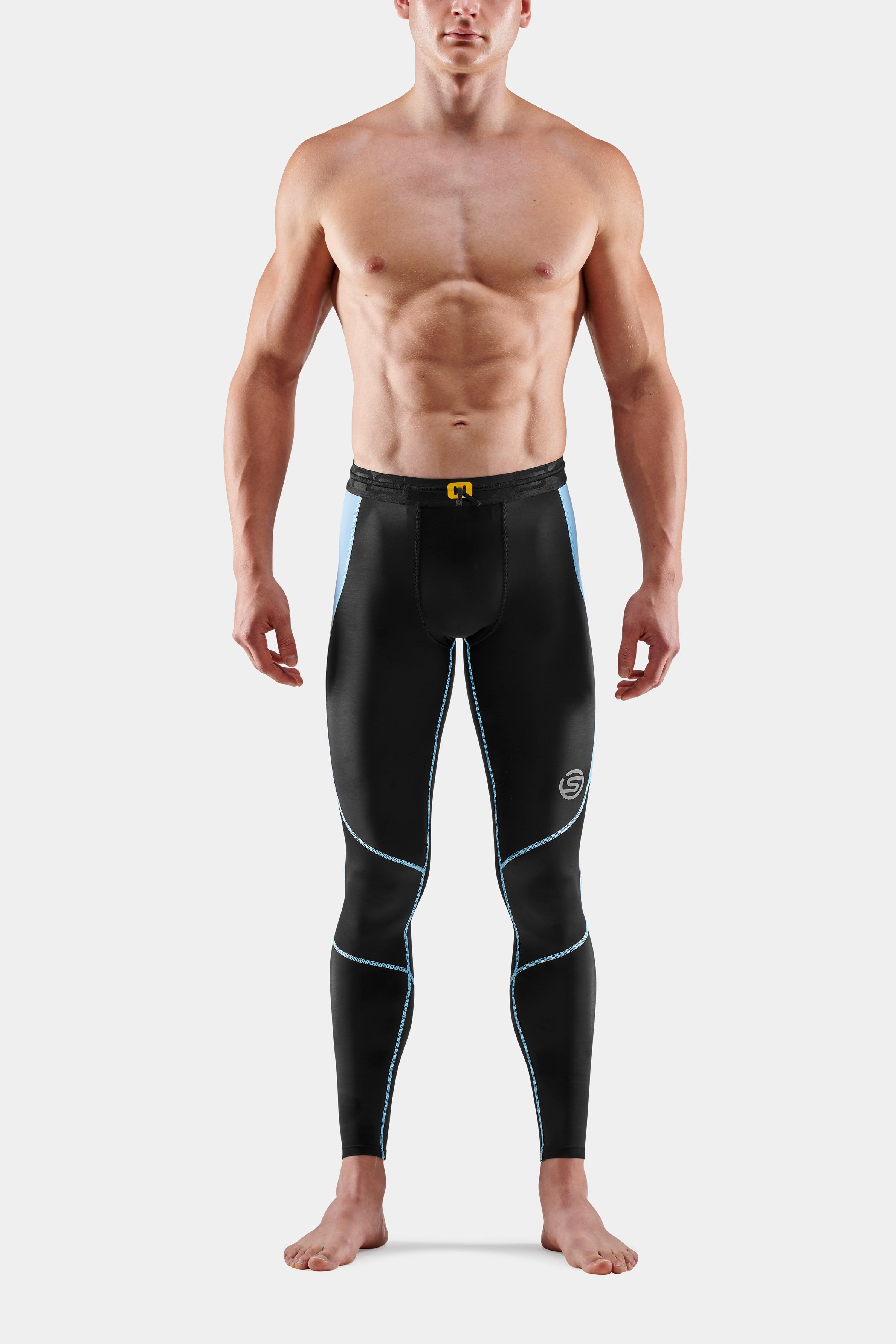 SKINS Men's Series-3 Long Tights - Black/Retro Blue – SKINS Compression NZ