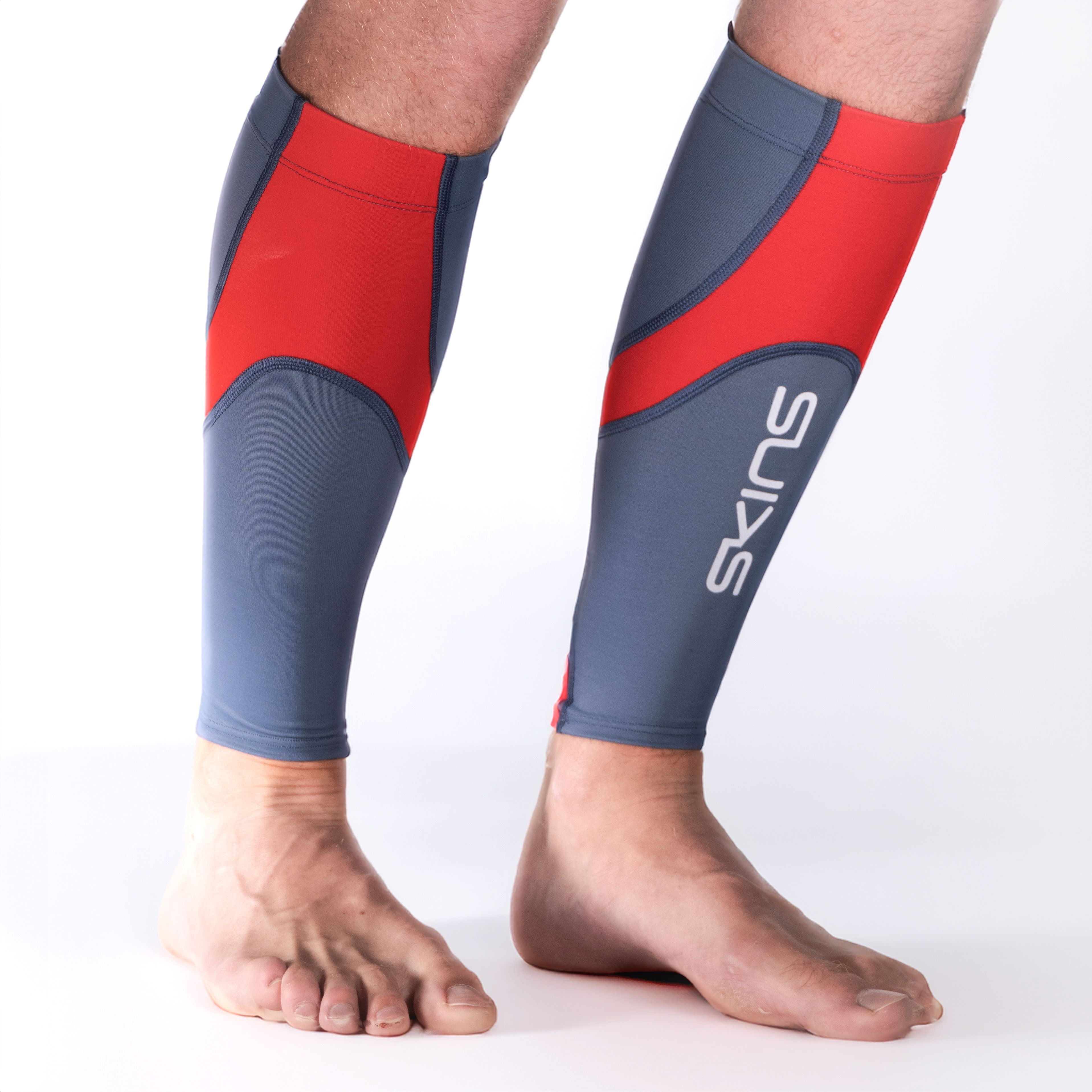 SKINS Unisex Series-3 Calf Tights MX - Blue Grey/Red – SKINS Compression NZ