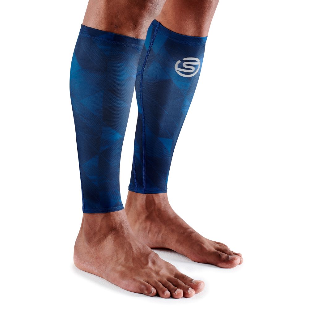 SKINS Unisex 3-Series Essentials Calf Tight -Marine Blue Geo – SKINS ...
