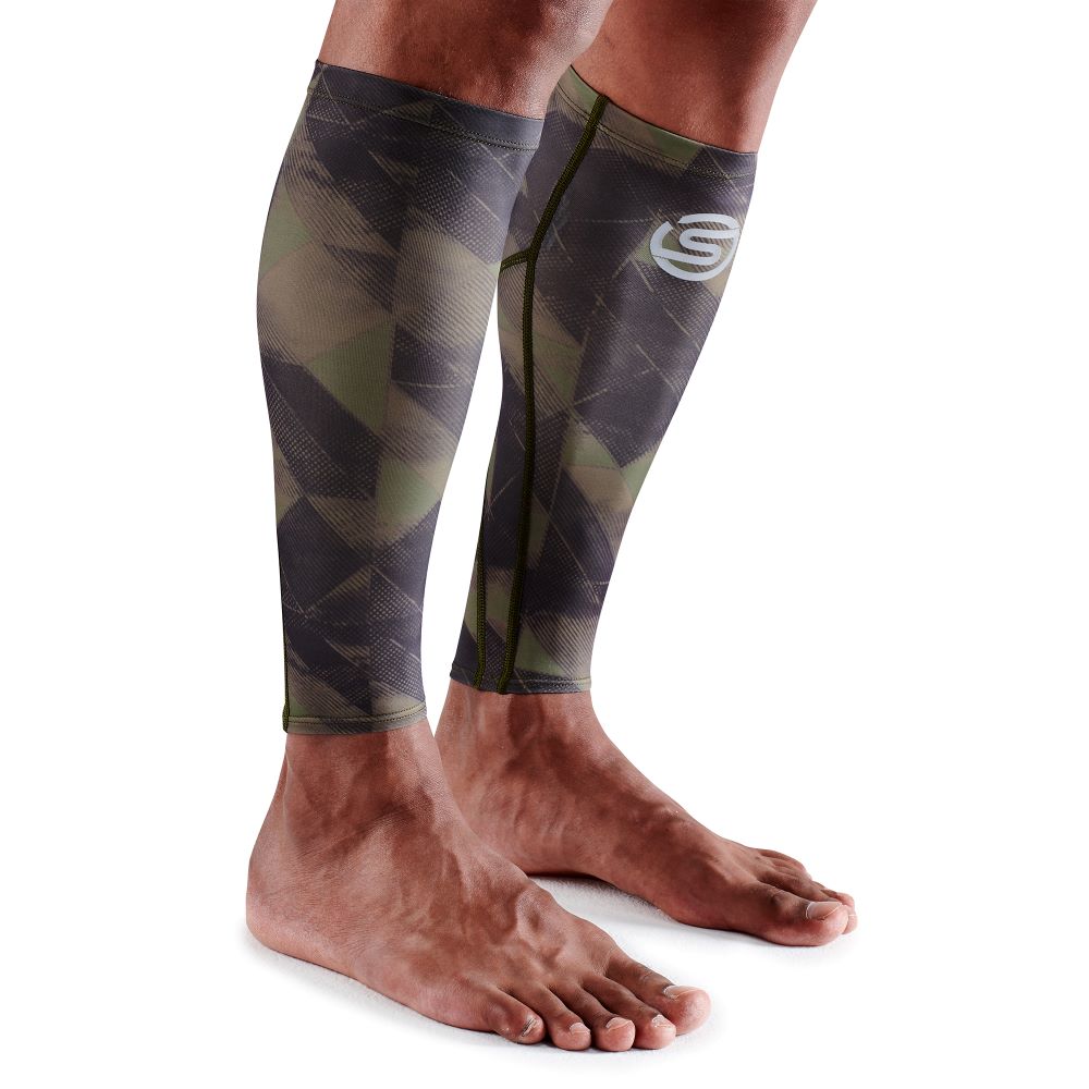 SKINS Unisex 3-Series Essentials Calf Tight - Khaki Geo – SKINS ...