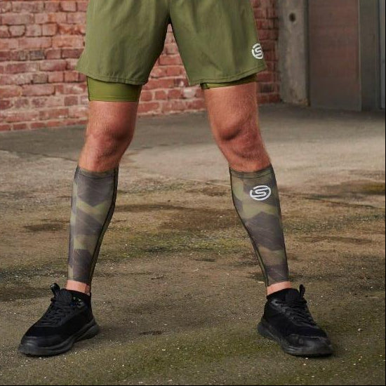 SKINS Unisex 3-Series Essentials Calf Tight - Khaki Geo – SKINS ...
